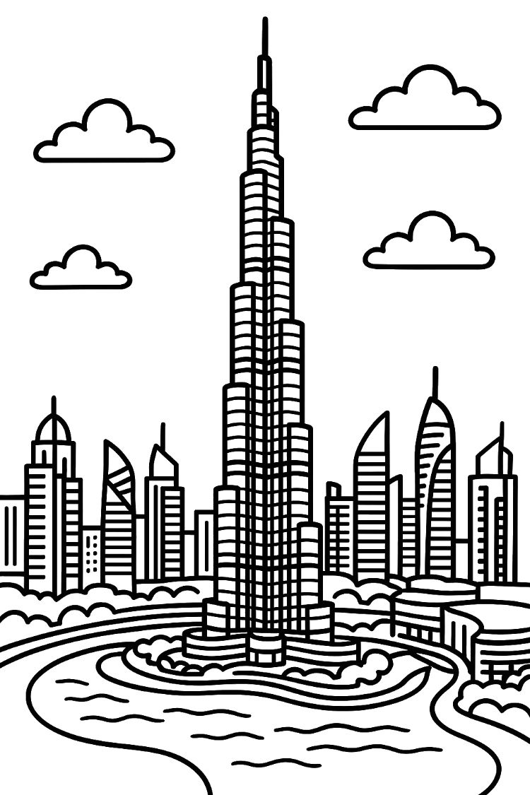 Dubai Coloring Pages (Free PDF Printables)