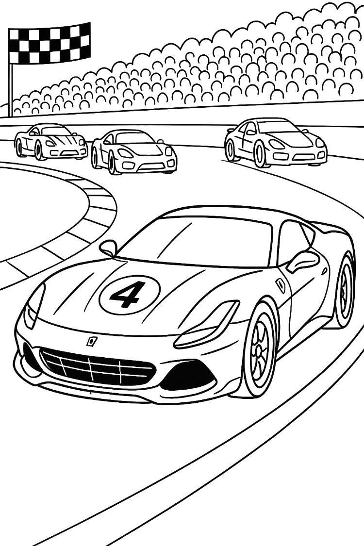 Sports Cars Coloring Pages (Free PDF Printables)