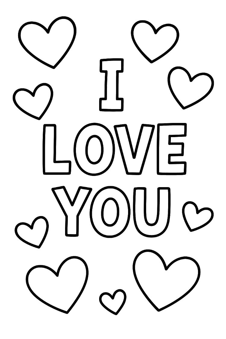 I Love You Coloring Pages (50+ Free PDF Printables)