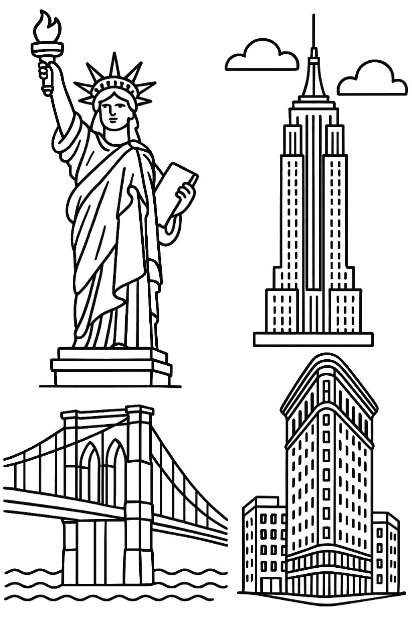 New York Coloring Pages (Free PDF Printables)