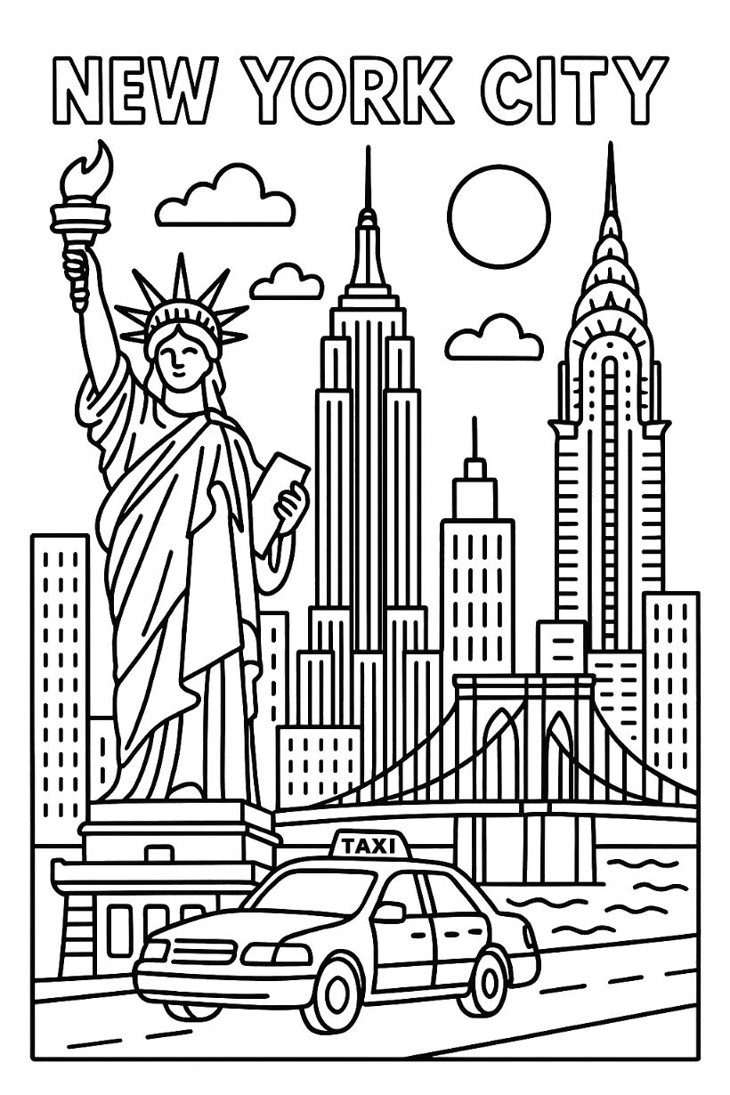 New York Coloring Pages (Free PDF Printables)
