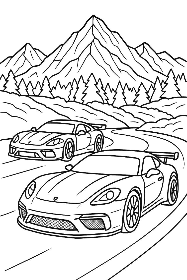 Sports Cars Coloring Pages (Free PDF Printables)